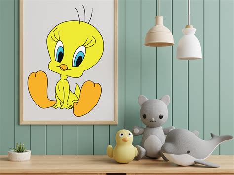 Tweety Svgtweety Bird Digitallayeredsilhouetteinstant Download Clip