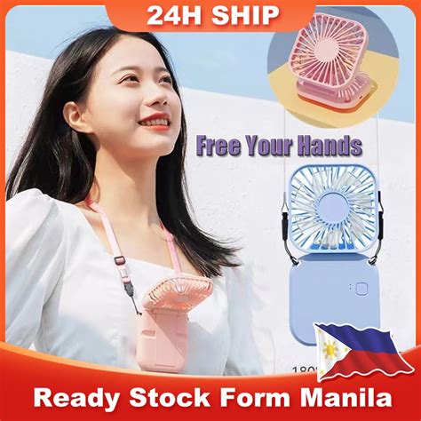 New Ultra Thin Folding Fan Silent Mini Portable Hanging Neck Fan Usb