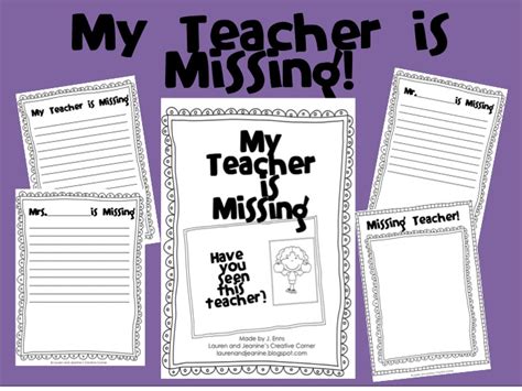 Lauren And Jeanines Creative Corner My Teacher Is Missing Activity