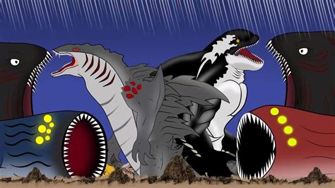 SHARKZILLA Shark Evolution ORCAZILLA VS Worm VS Bloop Battle Under