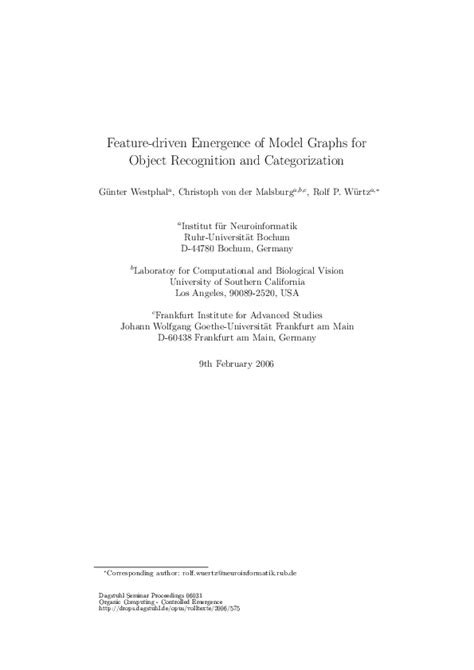 pdf feature driven emergence of model graphs for object recognition and categorization