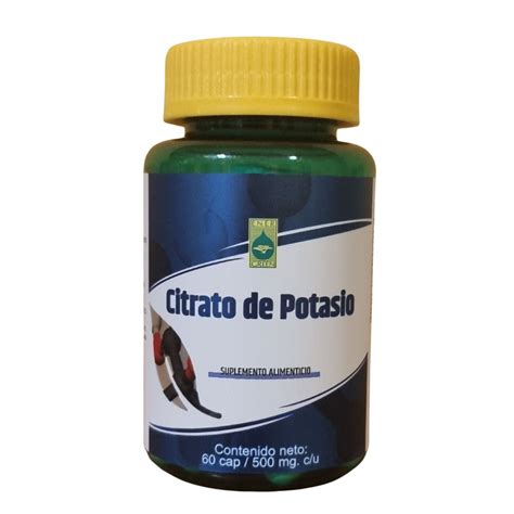 Suplemento Natural Citrato De Potasio Energía Y Salud En 60 Cáp