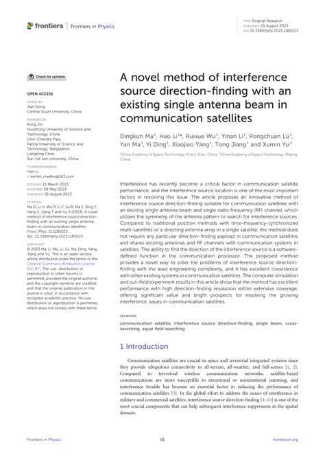 Pdf A Novel Method Of Interference Source Direction Finding With An
