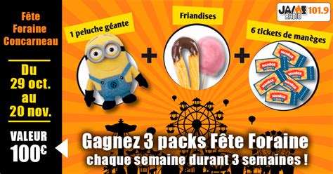 Gagnez des packs Fête Foraine composé de 1 peluche XXL 6 tickets de