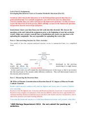 Lab Part Ii Docx Lab Part Ii Assignment Developing Biochemical