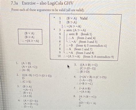 7 3a Exercise Also Logicola Ghv Prove Each Of These