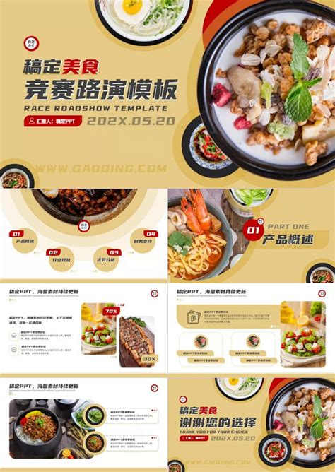 竞赛路演商务风黄色ppt套装