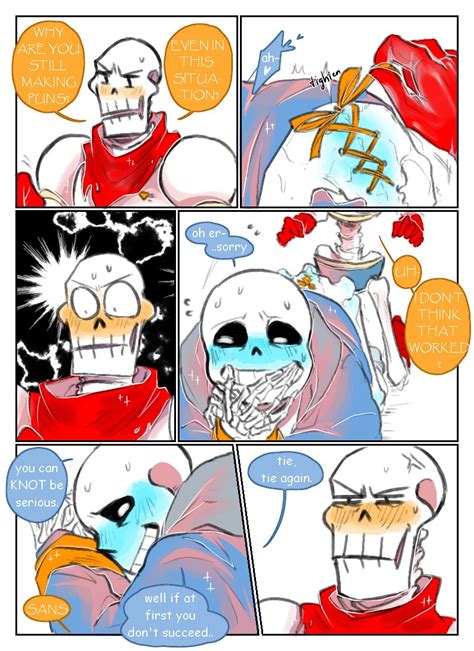 Rule 34 Blush Comic Page Papyrus Sacrum Lacing Sans Tied Up Undertale