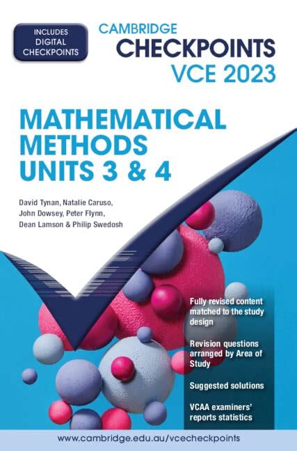Cambridge Checkpoints Vce Mathematical Methods Units 3and4 2023 Tynan