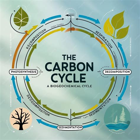 Diagram Of Carbon Cycle Biogeochemical Cycle For Education Chart Premium Ai Generated Image