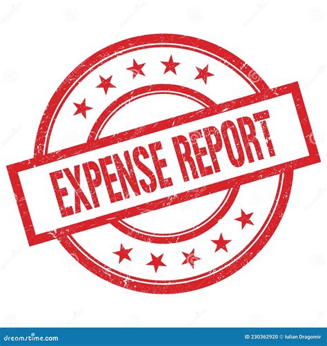 EXPENSE REPORT Text Written On Red Vintage Round Stamp Stock Photo