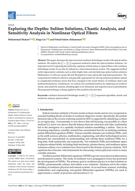 Pdf Exploring The Depths Soliton Solutions Chaotic Analysis And Sensitivity Analysis In