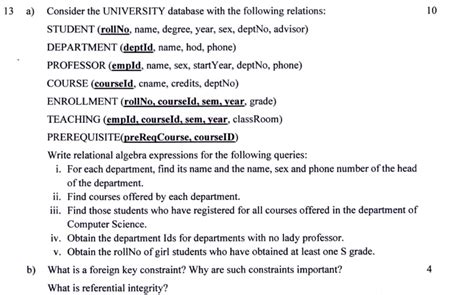 A Consider The University Database With Studyx