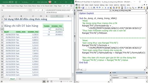 Sử Dụng Vba để điền Công Thức Mảng Học Excel Online Miễn Phí