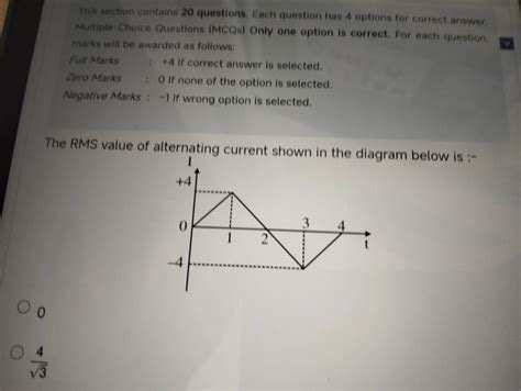 The Rms Value Of Alternating Current Shown In The Diagram Below Is Tikzpicturescale 08 050