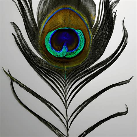 Metallic Peacock Feather Graphic · Creative Fabrica