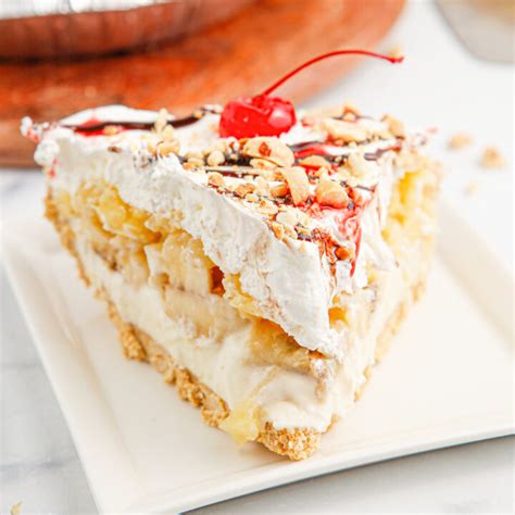 No Bake Banana Split Pie