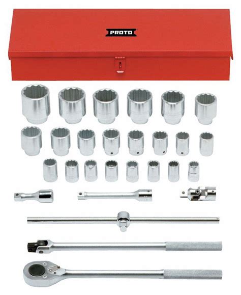 PROTO 3 4 In Drive Size 28 Pieces Socket Set 783RZ3 J55202A Grainger