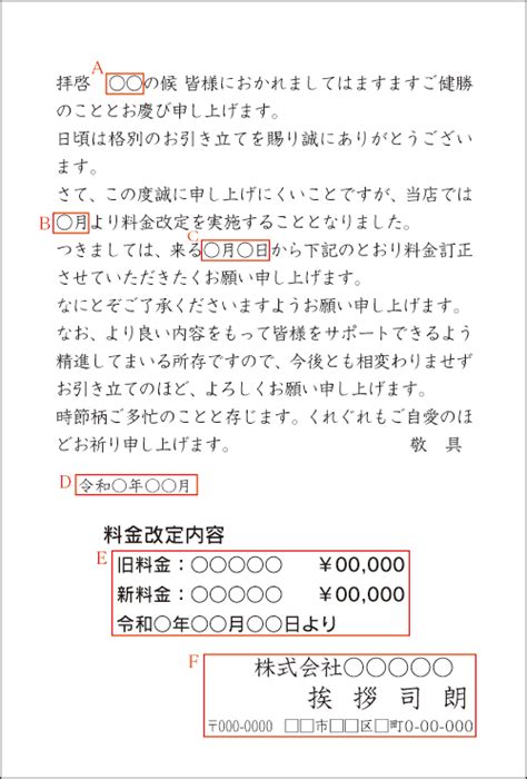 その他変更（法人）の文例集 良いあいさつ状 Com