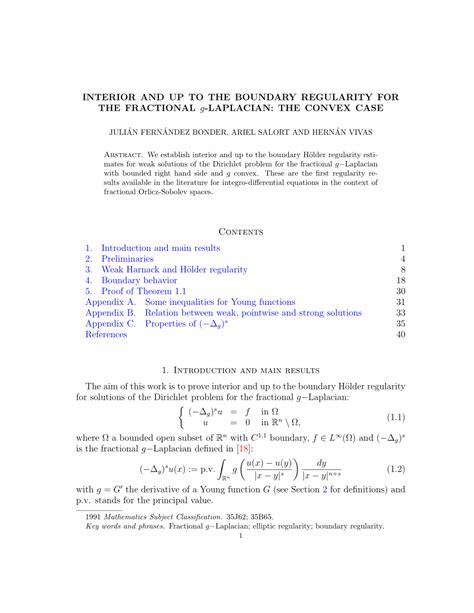 Pdf Interior And Up To The Boundary Regularity For The Fractional G Laplacian The Convex Case