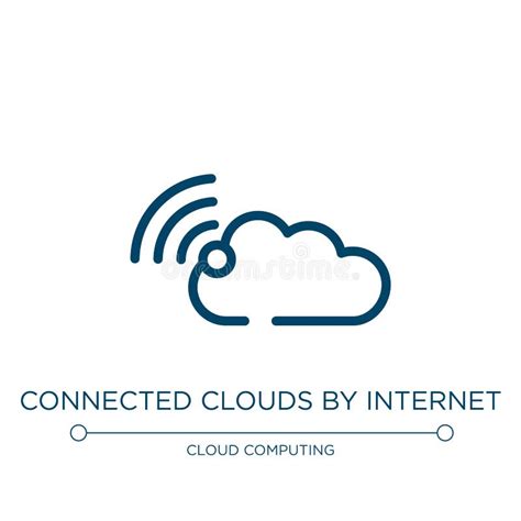 Connected Clouds By Internet Icon Linear Vector Illustration From Cloud Computing Collection