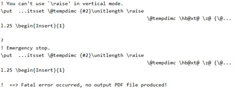 Tikz Pgf You Cannot Use Raise In Vertical Mode Error Tex Latex