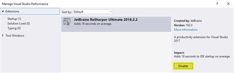 How Can I Disable ReSharper In Visual Studio And Enable It Again