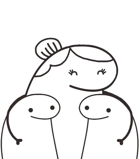 A Drawing Of Two People Hugging Each Other
