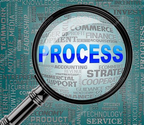 Process Magnifier Indicates Task Proceedure D Rendering Stock Photo Stuartmiles
