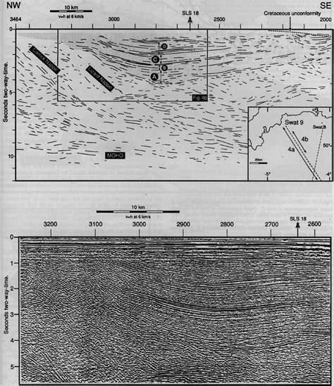 A Line Drawing Of Birps Deep Seismic Line Swat 9 Showing Plymouth Bay