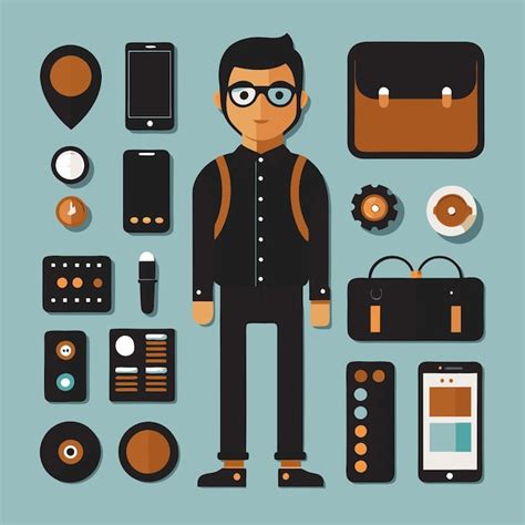 Simple Web Ui Elements Kit Graphic Premium Ai Generated Vector