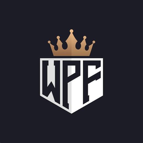 Premium Vector Luxury Wpf Logo With Crown Elegant Initials Wpf Letter