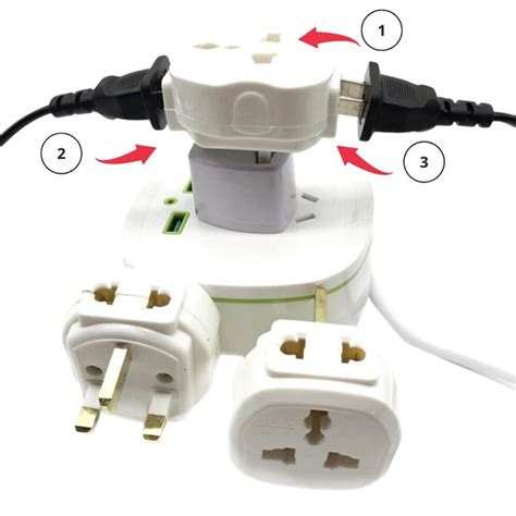 Adaptor 3 Way Multi Adaptor 2 Pin To 3 Pin Adaptor Uk 3 Pin