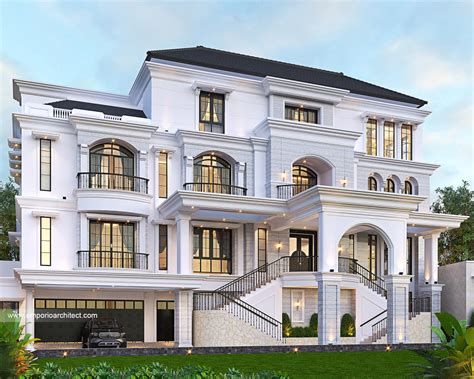 Desain Rumah Style Modern Tropis 4 Lantai