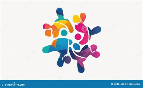 Colorful Circle Of People Holding Hands Abstract Illustration Symbolizes Unity Diversity