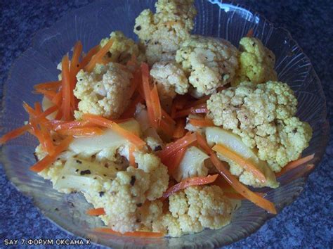 Маринованная цветная капуста по корейски Маринованная цветная