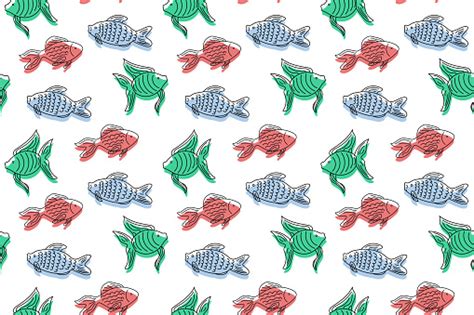 물고기 밝은 수족관 물고기와 원활한 패턴 물과 바다 개념 플랫 스타일로 벡터 그림입니다 흰색 배경에 격리 강에 대한 스톡 벡터 아트 및 기타 이미지 Istock