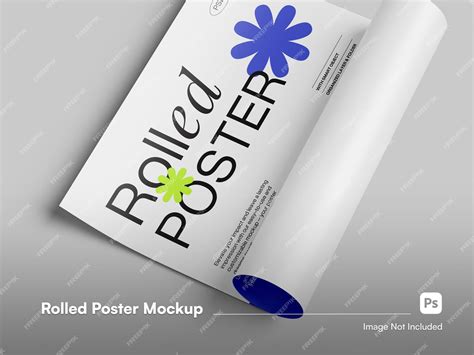 자세히 보기 압연 포스터 모형 3d 렌더링 절연 프리미엄 Psd 파일