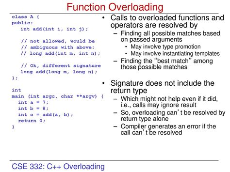 Overview Of C Overloading Ppt Download
