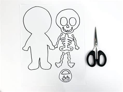 Easy Skeleton Craft With Free Printable Template In The Playroom