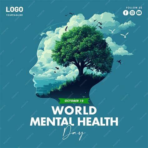 Psd World Mental Health Day Banner With Mental Health Awareness Month