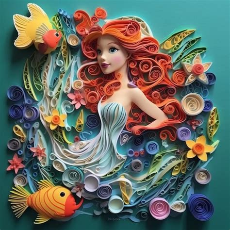 Premium AI Image A Close Up Of A Paper Art Of A Woman With Red Hair Generative Ai