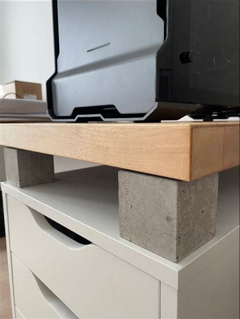Set Of 4 Concrete Riser Blocks Riser Cube Plain Desk Riser Etsy