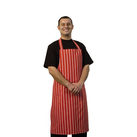 Red Butchers Bib Apron Catering Supplies Uk