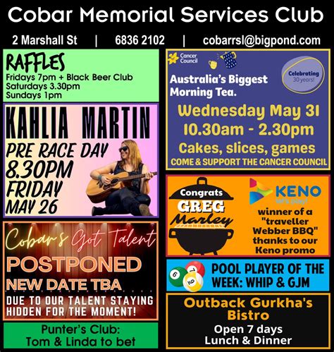 Cobar Rsl The Cobar Weekly