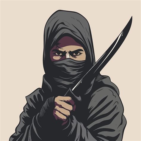 A Drawing Of A Person With A Knife In His Hand Premium Ai Generated