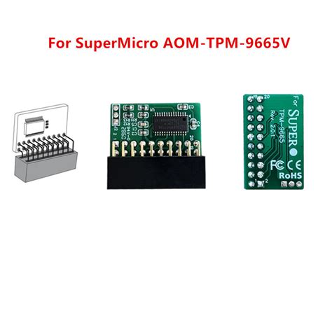 20pin Tpm 2 0 Module Trusted Platform For Supermicro Aom Tpm 9665v Tcg 2 0 Ebay