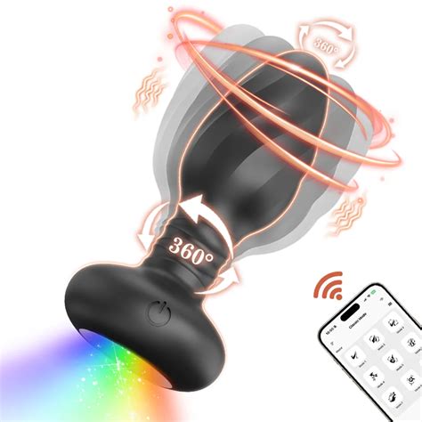 Vibrating Led Anal Plug Wireless App Women Butt Plug Prostate Massager