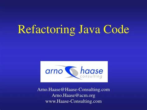 Ppt Refactoring Java Code Powerpoint Presentation Free Download Id
