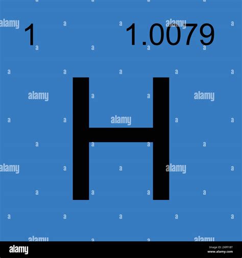 Hydrogen Symbol Chemical Periodic Table Illustration Design Stock